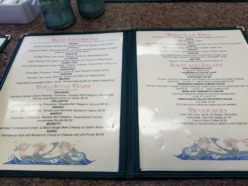 Menu at Sirens Cafe & Custom Catering, Kingman