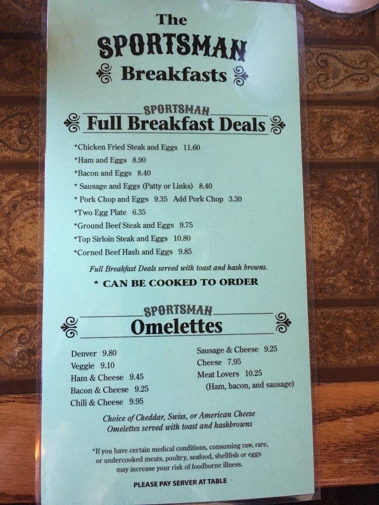 Menu at Sportsman Cafe & Lounge, Spokane