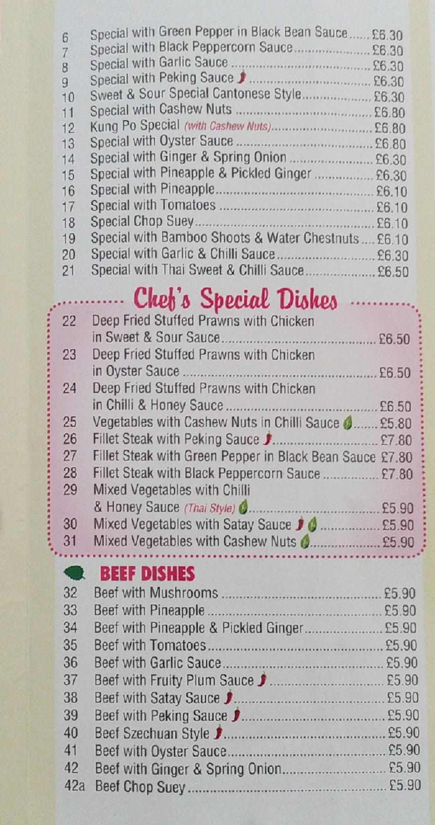 Menu at Ying Can Cook restaurant, Redcar