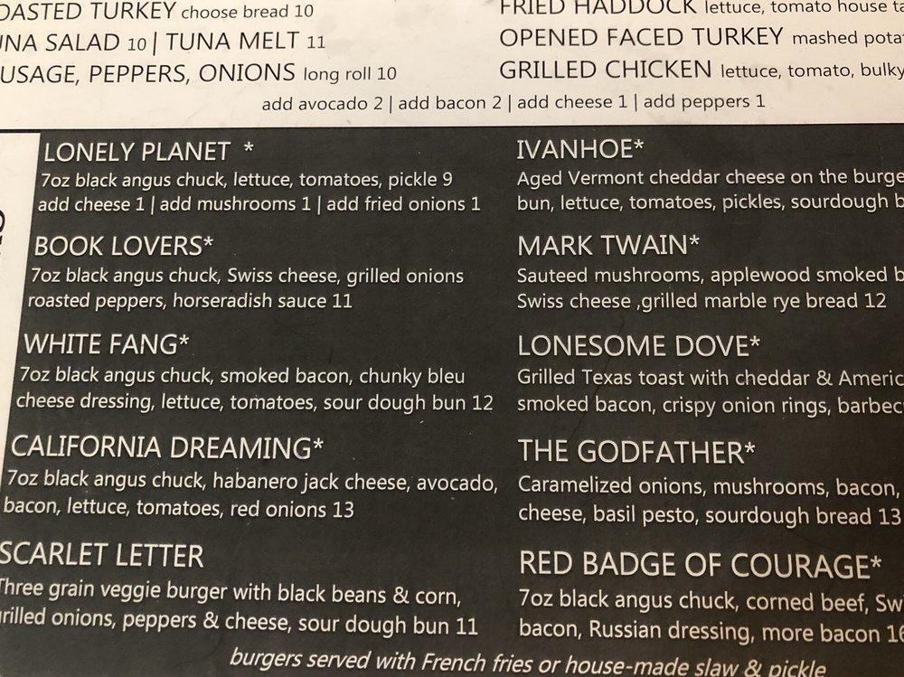 Menu at The Traveler Restaurant, Union