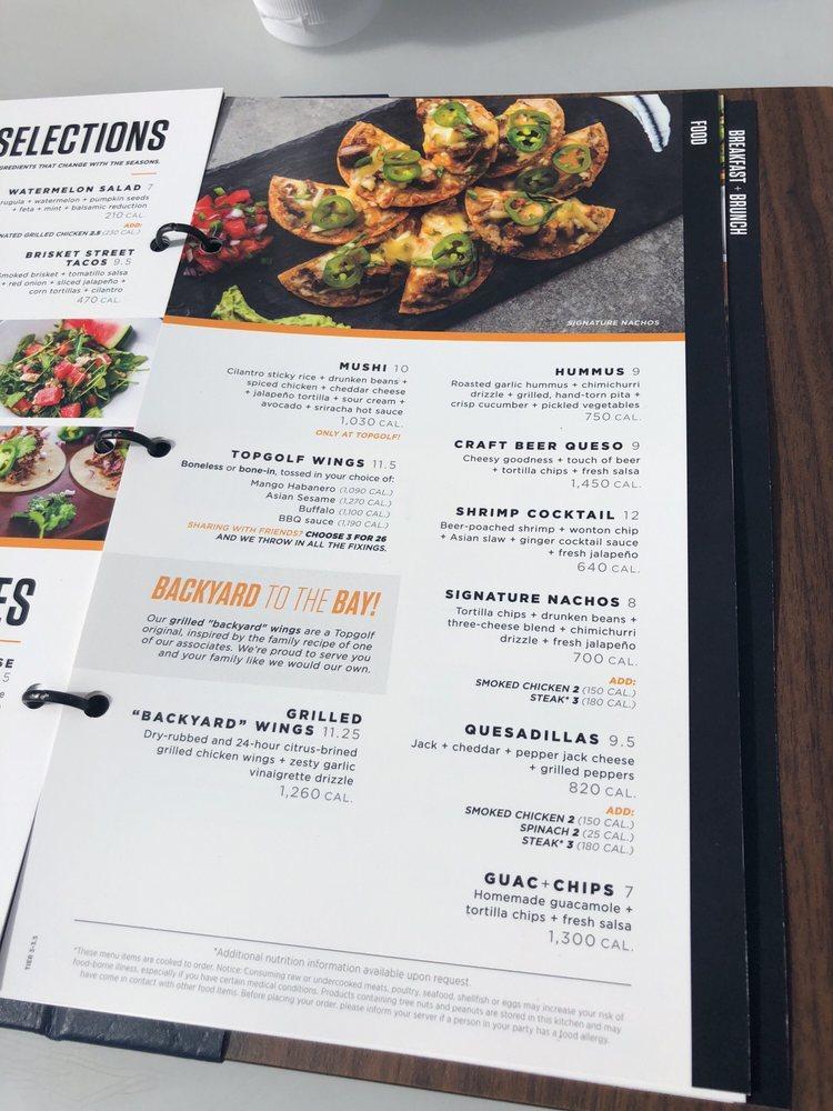 Menu at Topgolf Centennial pub & bar, Centennial