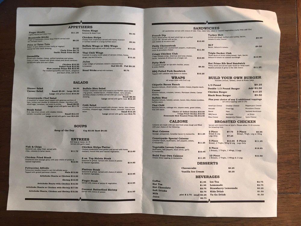 Menu at Countryside Pizza & Grill pizzeria, Veneta, 88278 Territorial Hwy