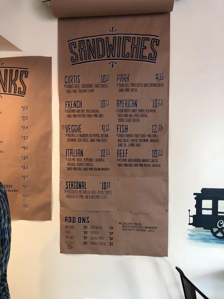 Menu at Curtis Park Deli restaurant, Denver, E 6th Ave