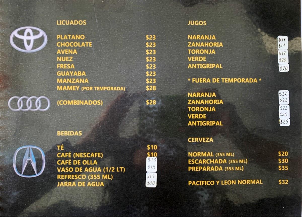 Menu at Ruta 01-19 restaurant, La Providencia