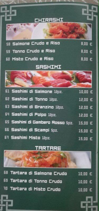 Menu at Sushi Mito restaurant, Arezzo
