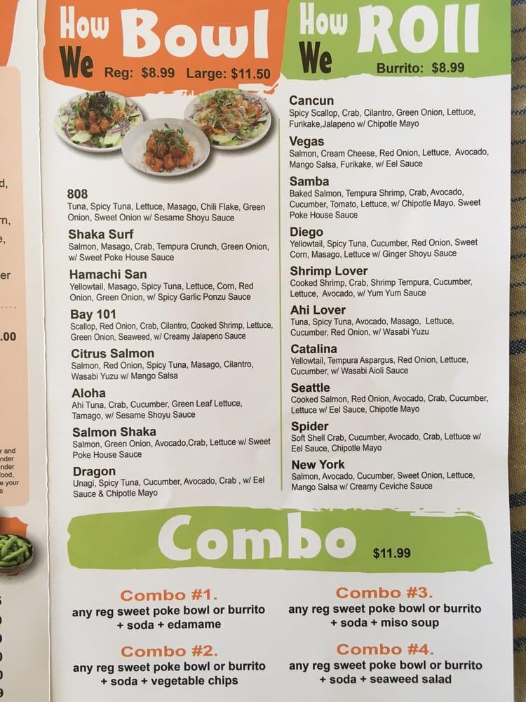 Menu at Sweet Poke restaurant, Las Vegas, S Rainbow Blvd #135