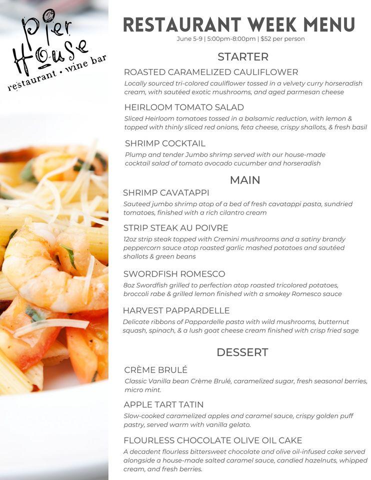 Menu at The Pier House pub & bar, Cape May
