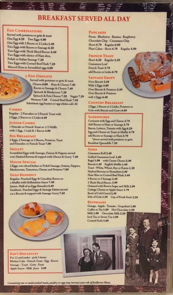 Menu at Club House Restaurant, Seminole