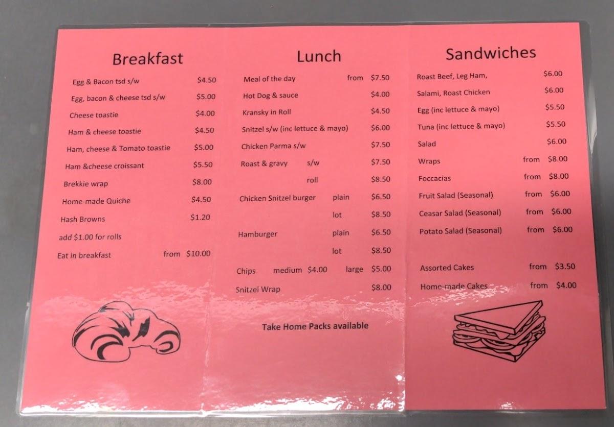 Menu at BLT Cafe, Ringwood