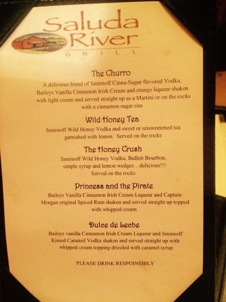 Menu at Saluda River Grill pub & bar, Piedmont