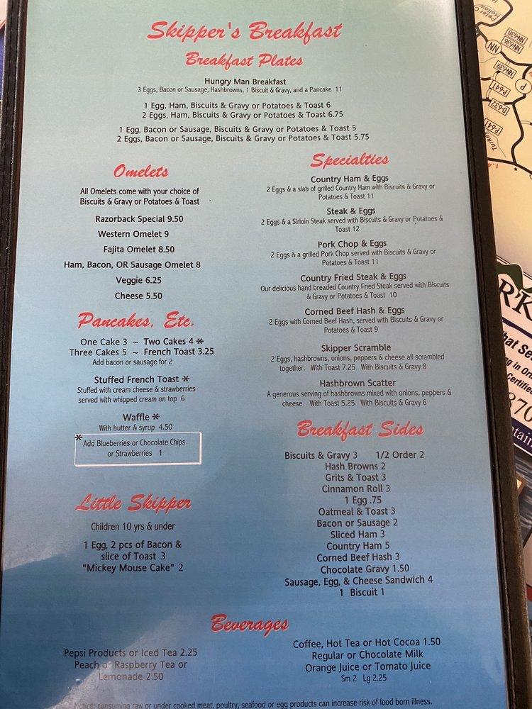 Menu at Skipper's Restaurant, Mountain Home