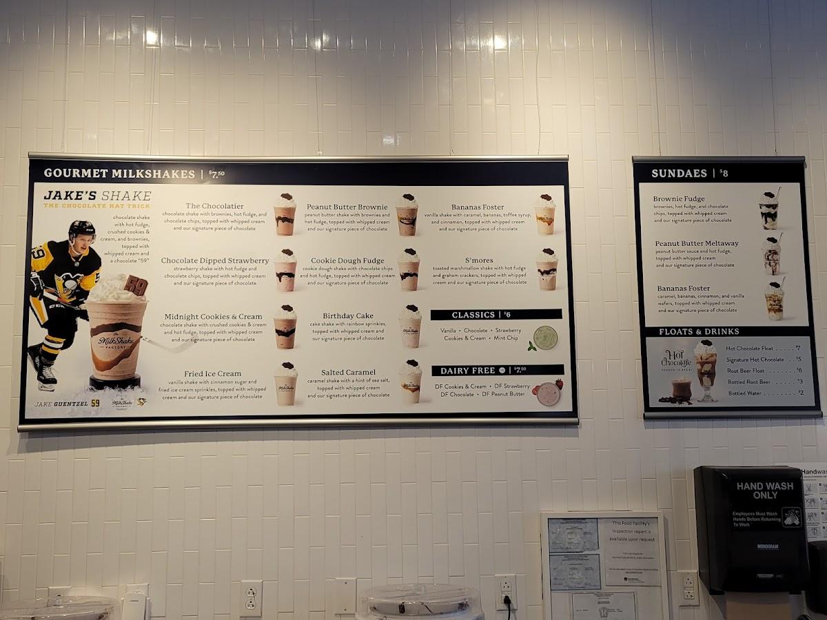Menu at MilkShake Factory (Murrysville) desserts, Murrysville