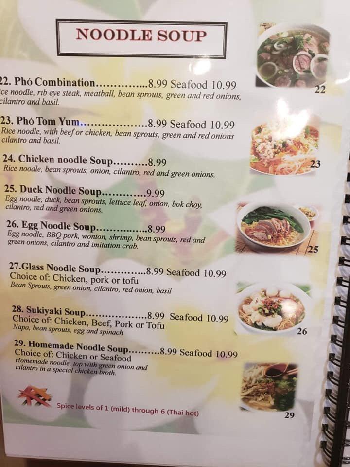 Menu at Asian Cafe, Fort Smith
