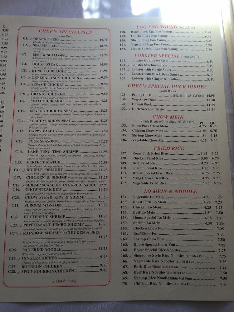 Menu at China Palace restaurant, Glen Cove