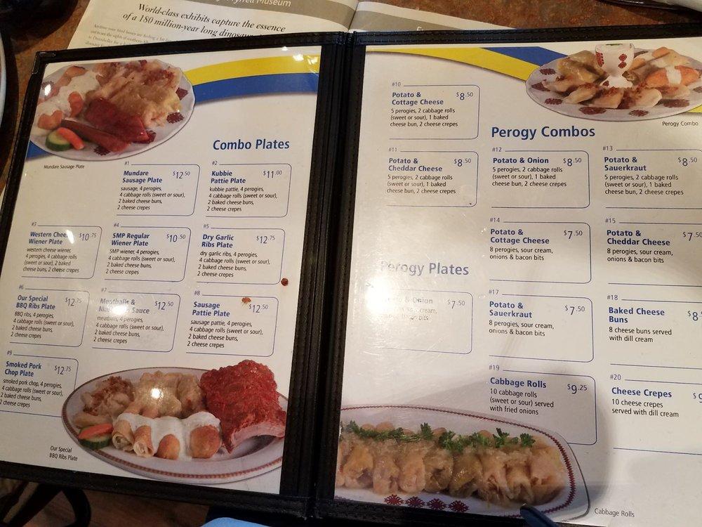 Menu at Uncle Ed's Restaurant, Edmonton