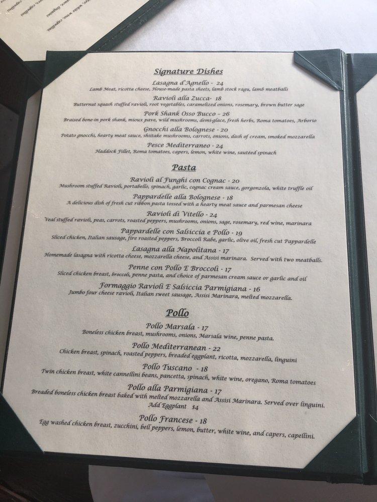 Menu at Cafe Assisi, Wrentham, 667 South St #5