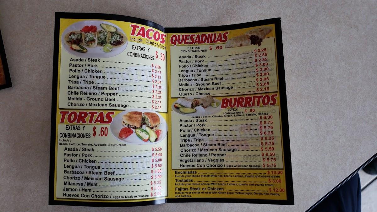 Menu at Fastacos restaurant, Huntley