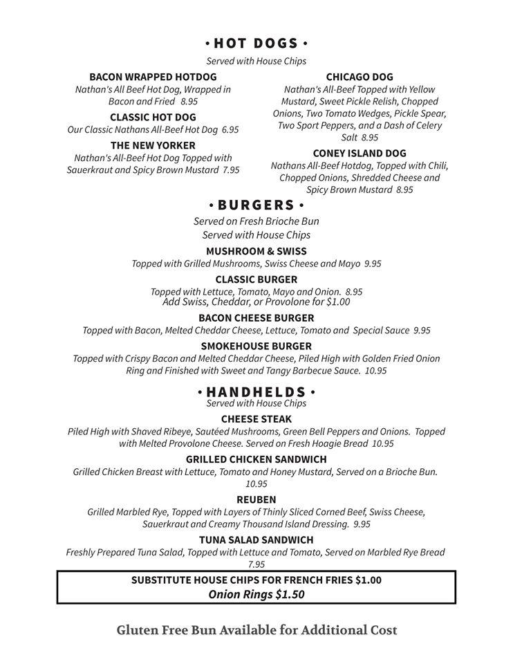 Carta de Legacy Bar & Grill, The Villages, 17155 Buena Vista Blvd