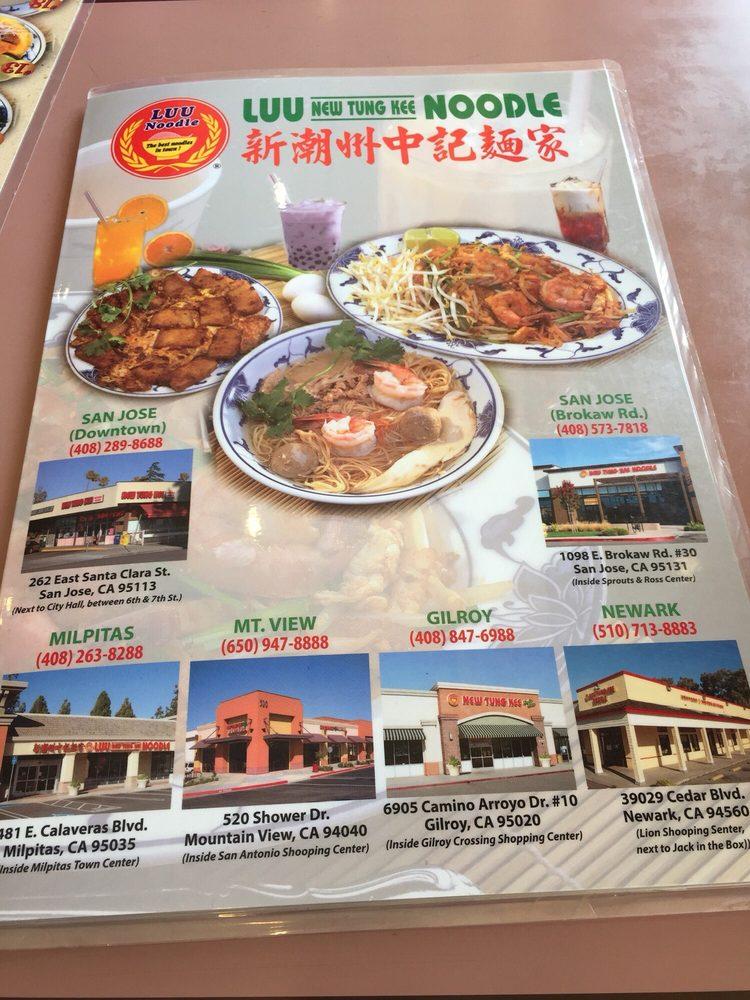 Carta del restaurante New Tung Kee Noodle House, San Jose