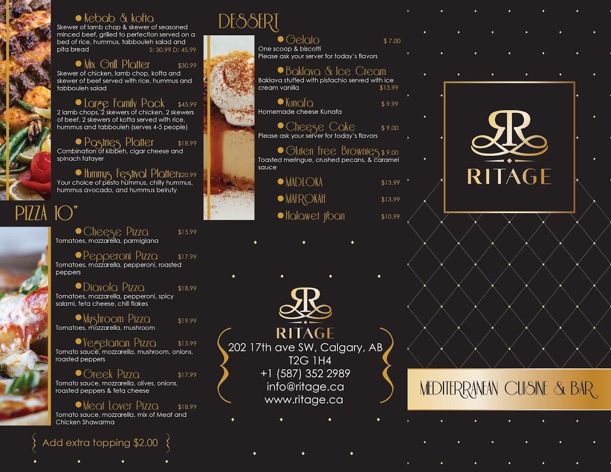 Menu au Harmony Restaurant, Calgary