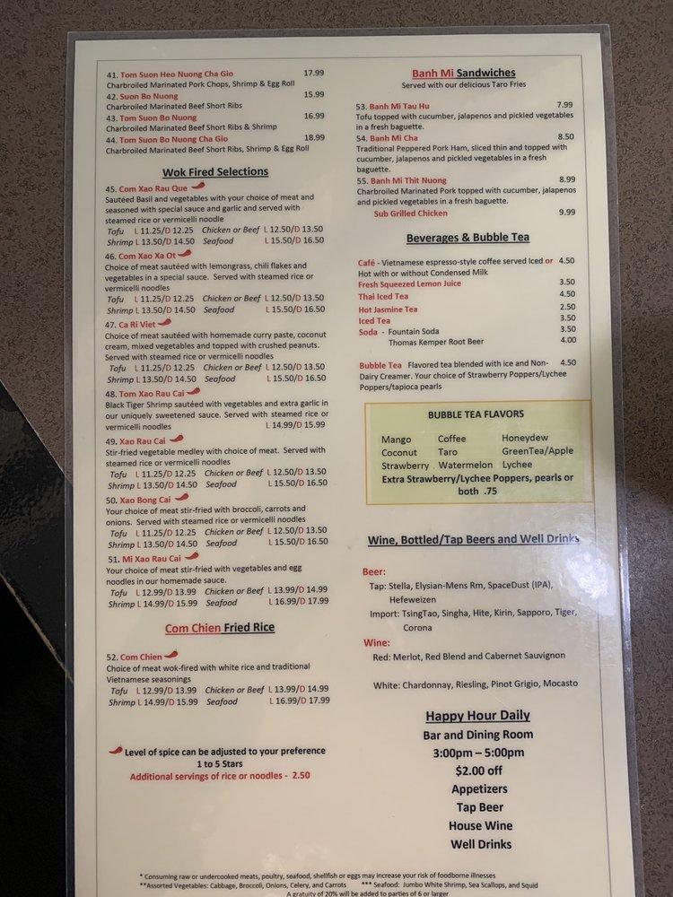 Menu at What the Pho - Canyon Park restaurant, Bothell