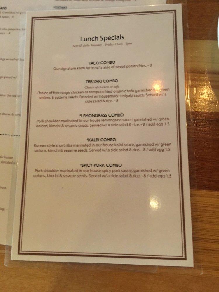 Menu at Bites Restaurant, Forest Grove