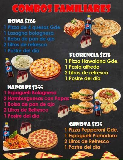 Menu at Linguini restaurant, Cancún