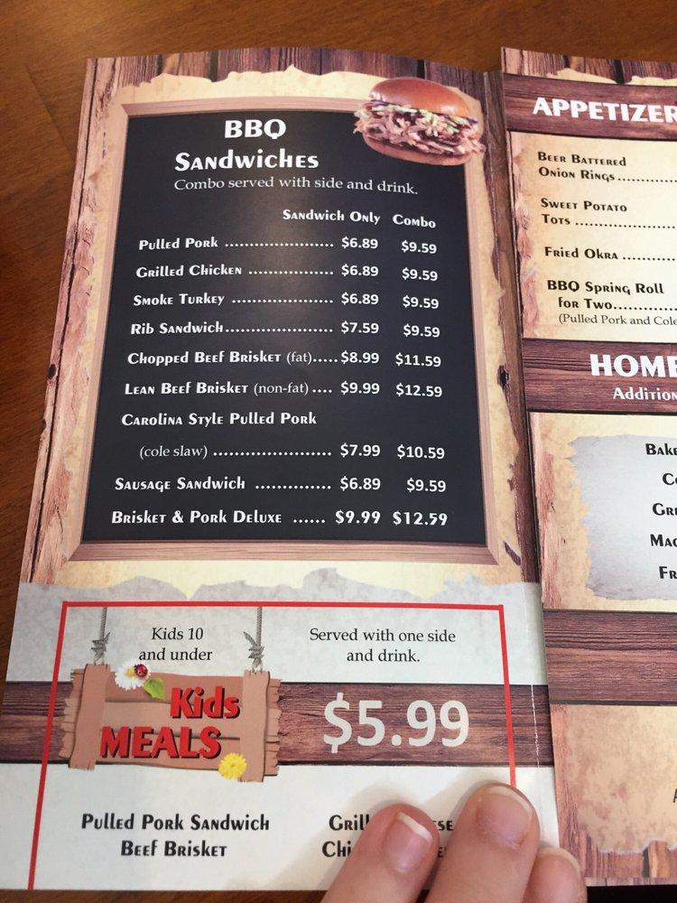 Menu at Smokin' Pig BBQ, Riverview, US-301