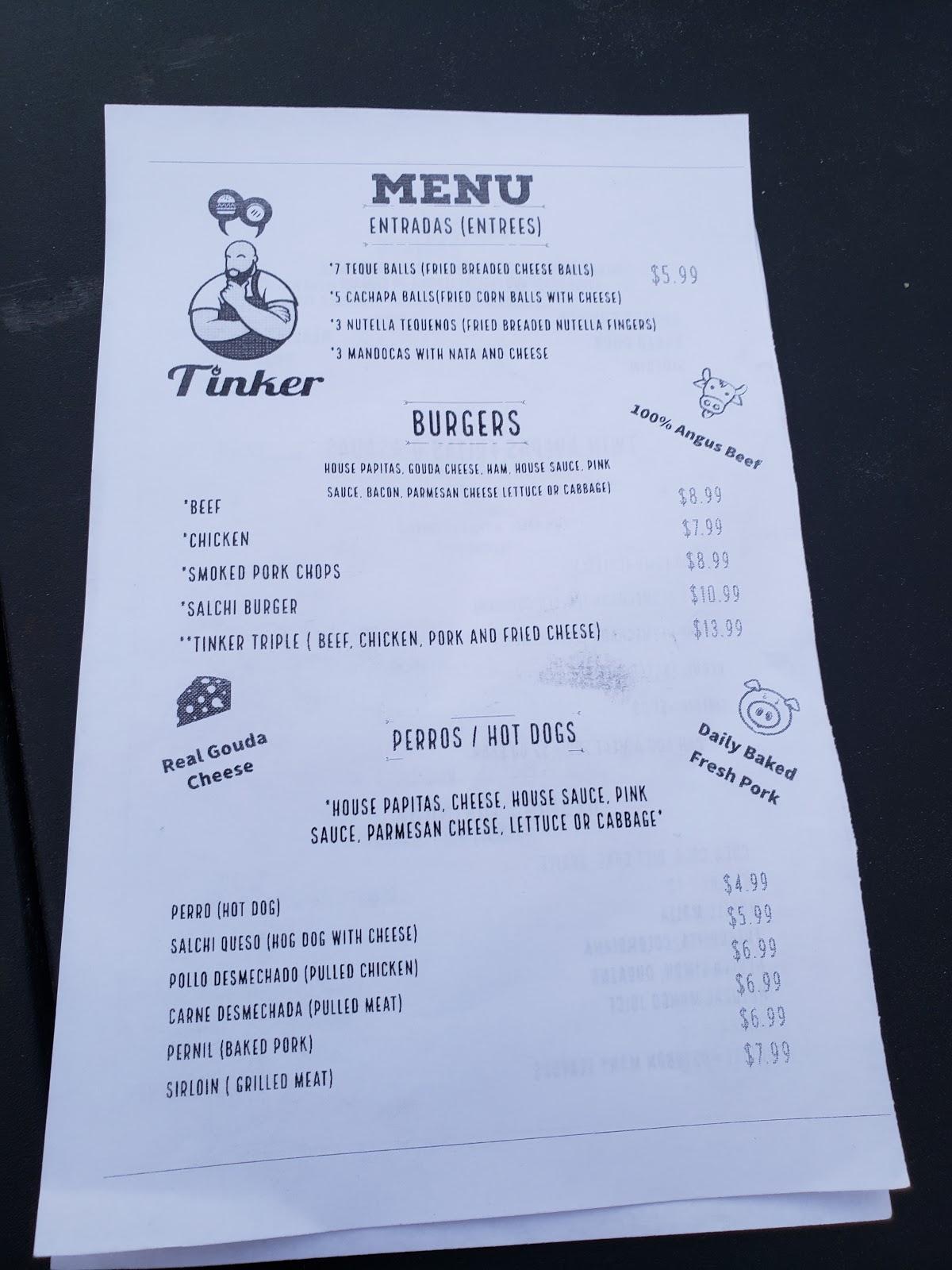 Menu at Tinker Latin Restaurant (Main st), Gainesville, 502 S Main St