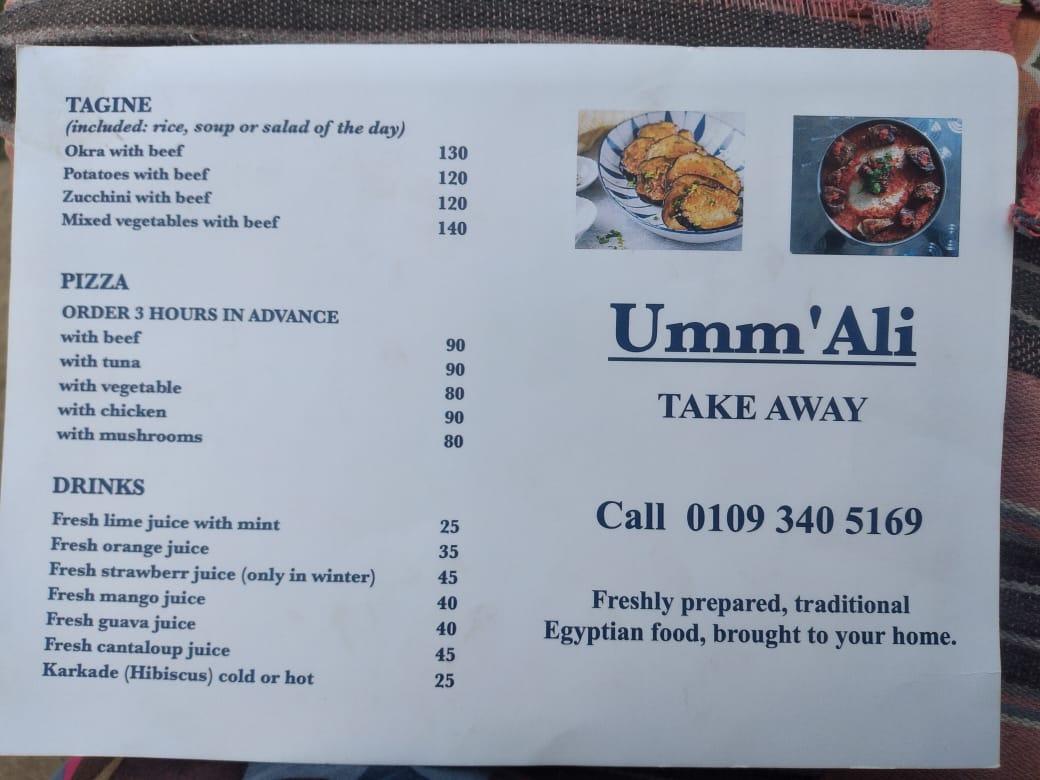 Carta del restaurante Umm Ali Foods, Luxor