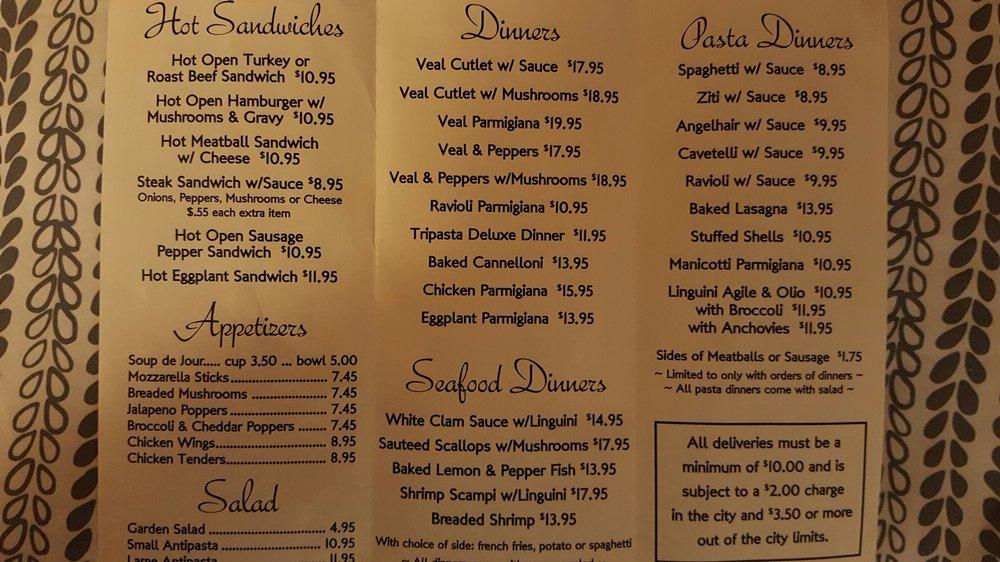 Menu at Bosco's pub & bar, Amsterdam