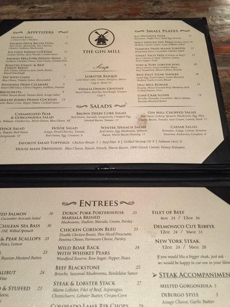 Menu at The Gin Mill- Decatur pub & bar, Decatur