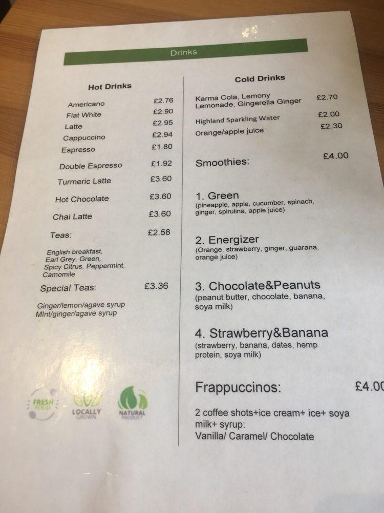 Menu at Holy Cow pub & bar, Edinburgh