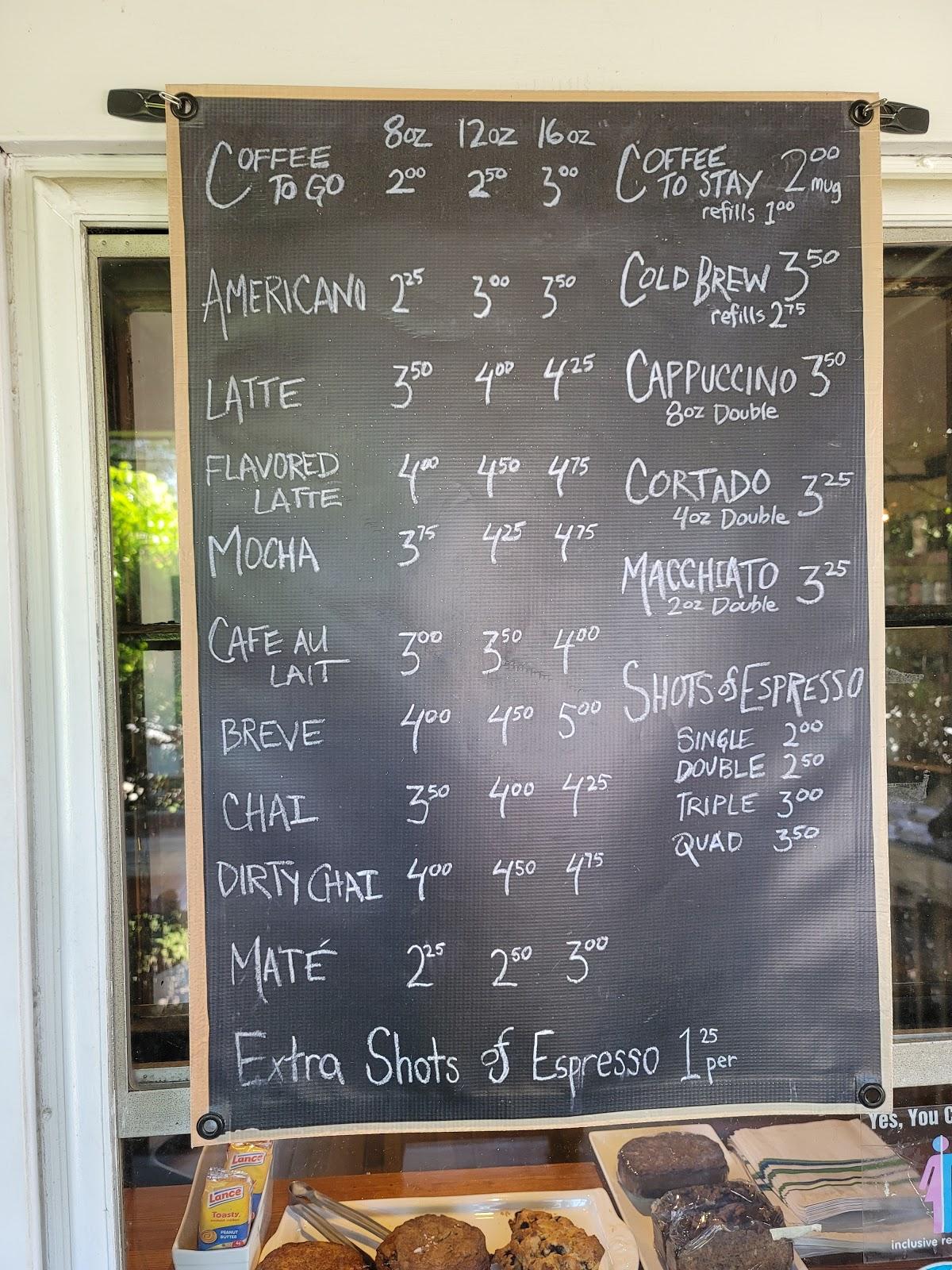 Menu at Izzy's Coffee House, Asheville, 976 Haywood Rd