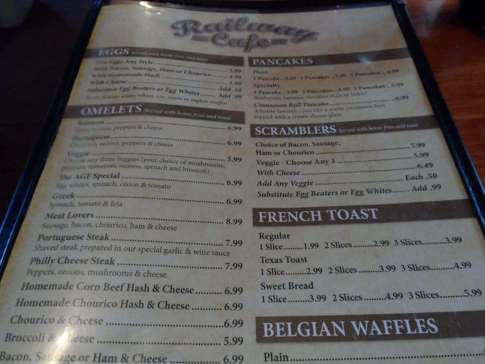 Menu at Railway Cafe, Somerset