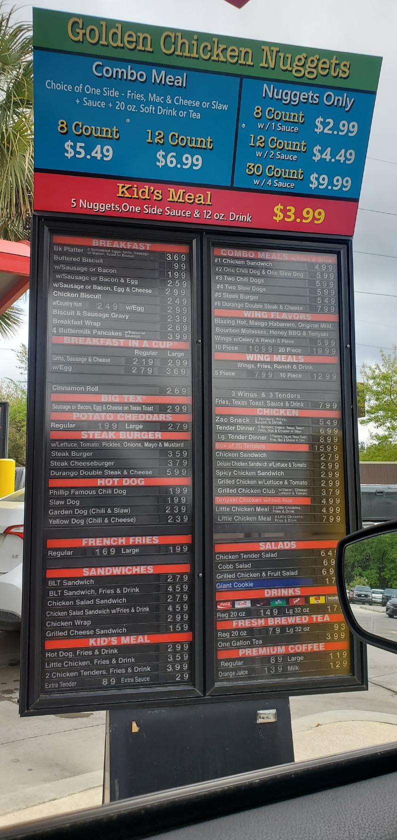 Menu at Zacadoos Grille fast food, Thomasville