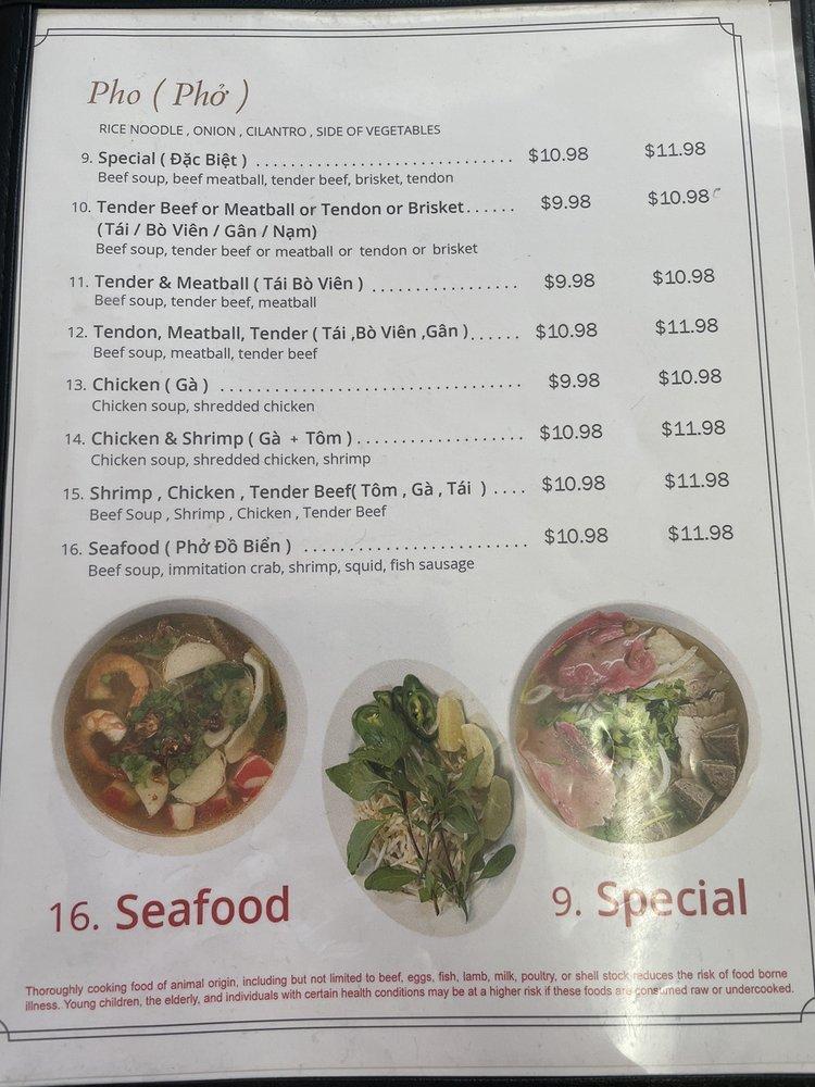 Menu at Pho King Eggroll II LLC restaurant, Goodyear