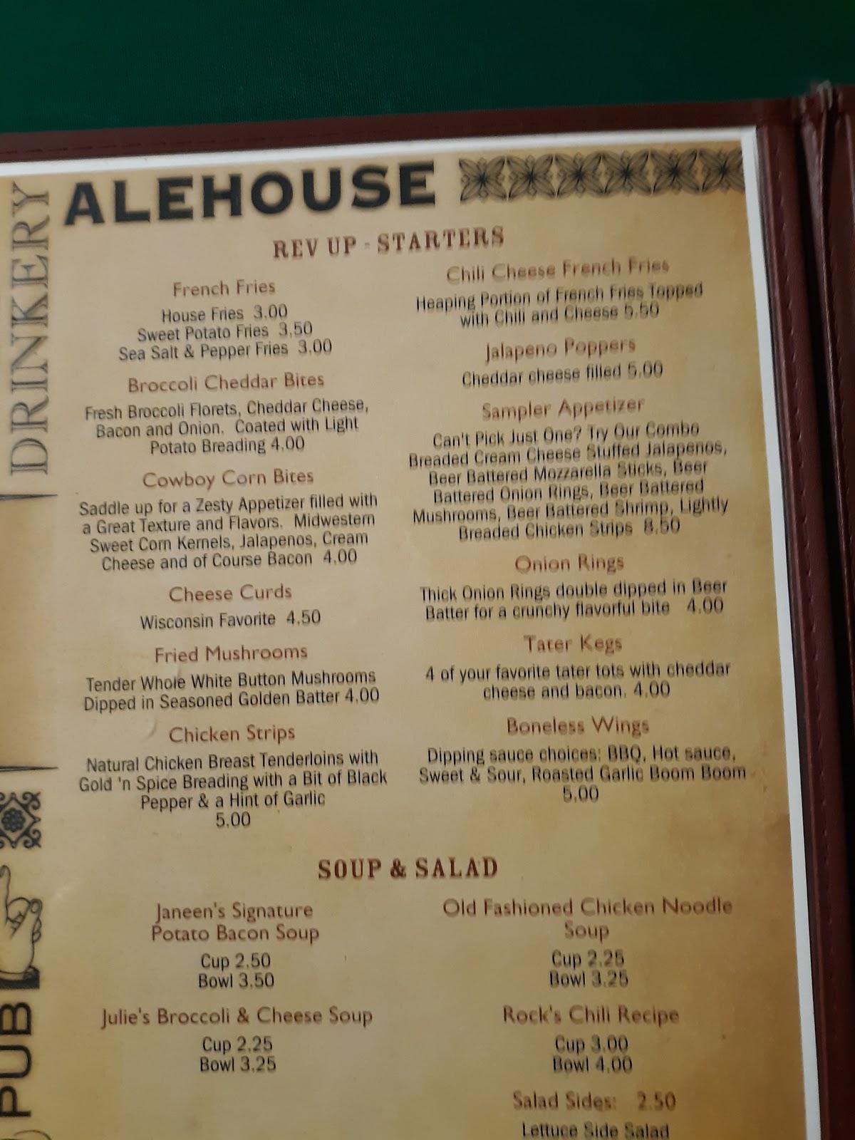 Menu at Rocks Pour House pub & bar, Gratiot
