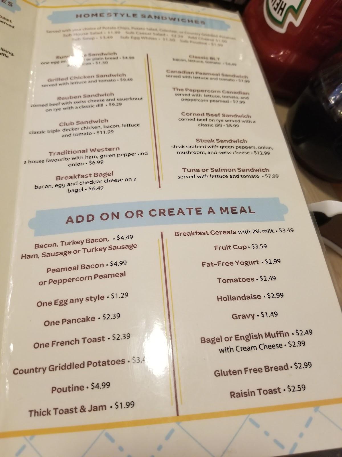 Menu at Sunnyside Grill Burlington restaurant, Burlington, 450 Appleby ...