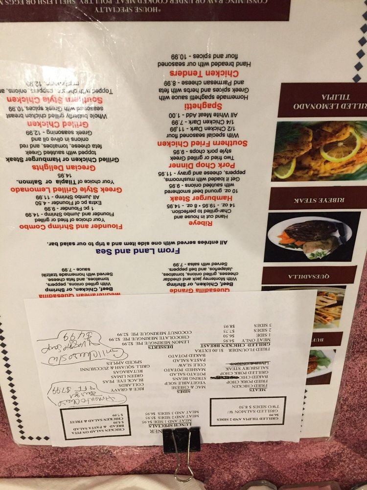 Menu at Takis Diner restaurant, Darlington