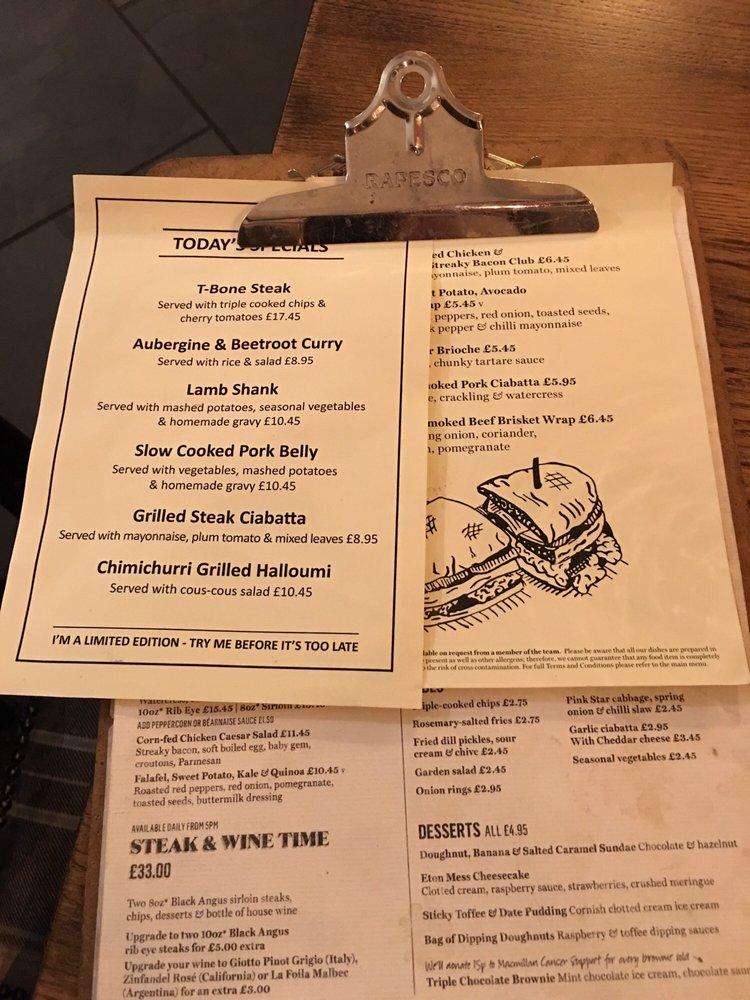 Menu at Turf Tavern pub & bar, Oxford