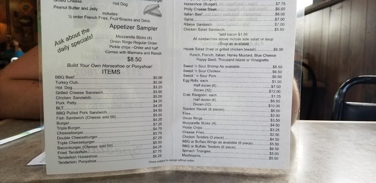 Menu at Cozy Cafe, Hillsboro