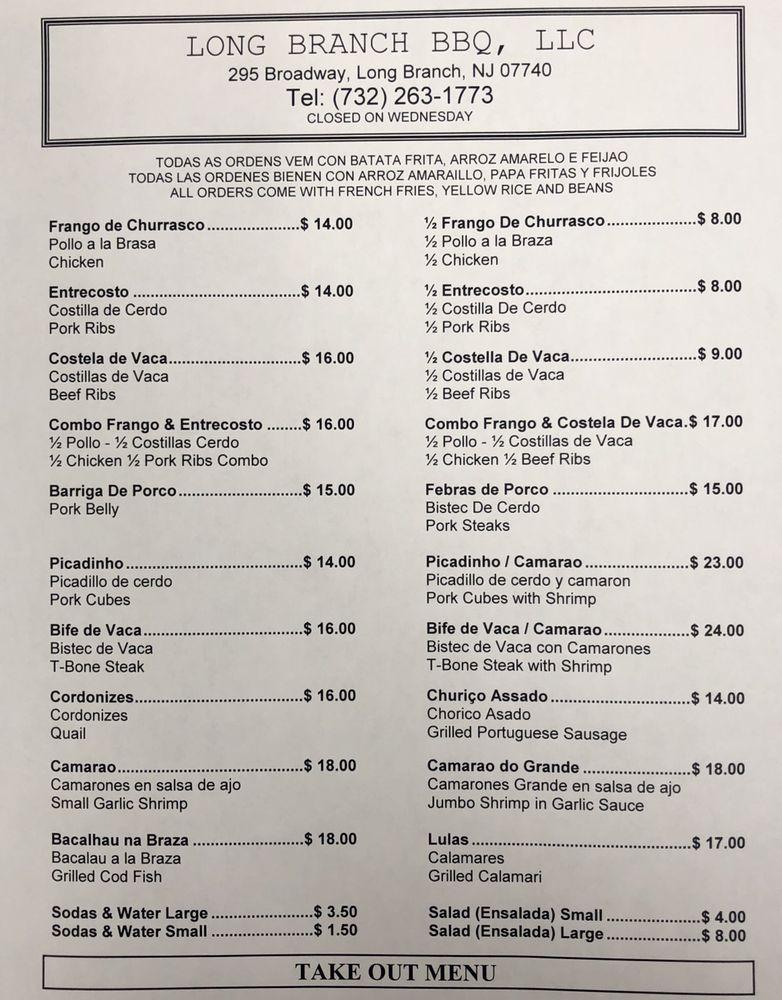 Menu at Long Branch BBQ LLC, Long Branch