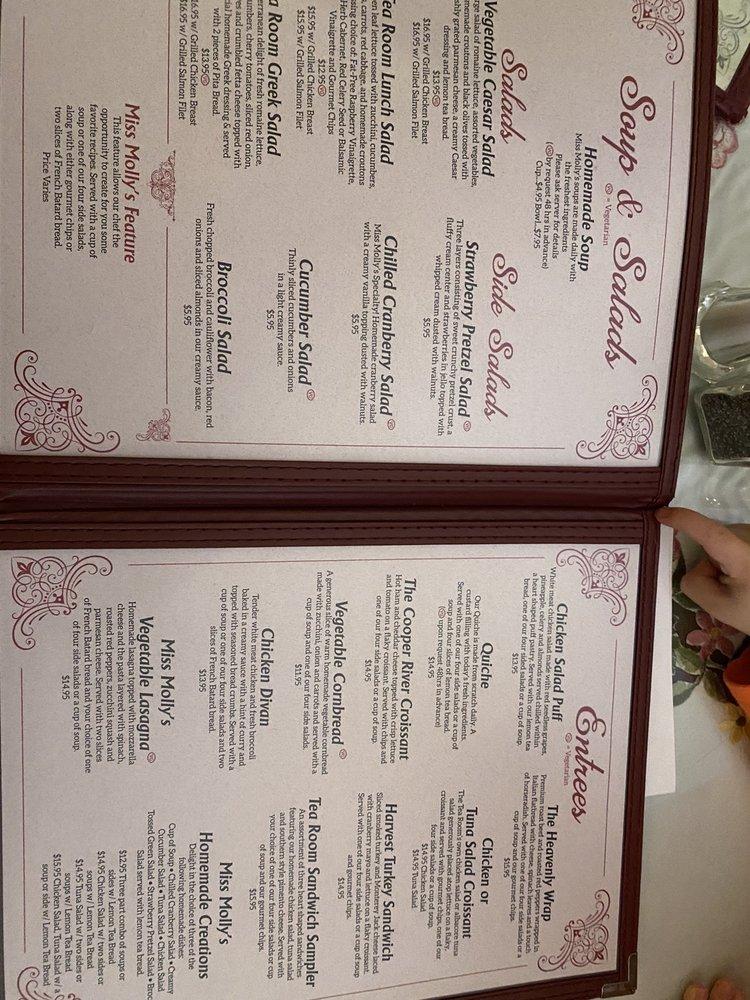 Menu at Miss Molly's Tea Room and Gift Shop restaurant, Medina