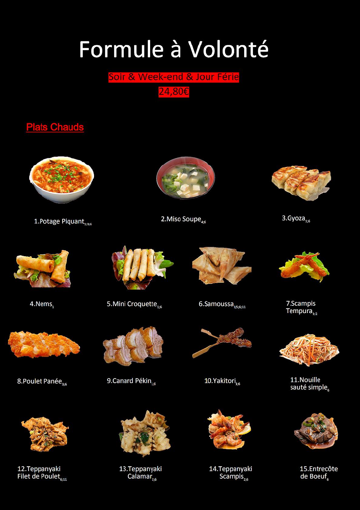 Menu at Restaurant TACHI, Luxembourg City
