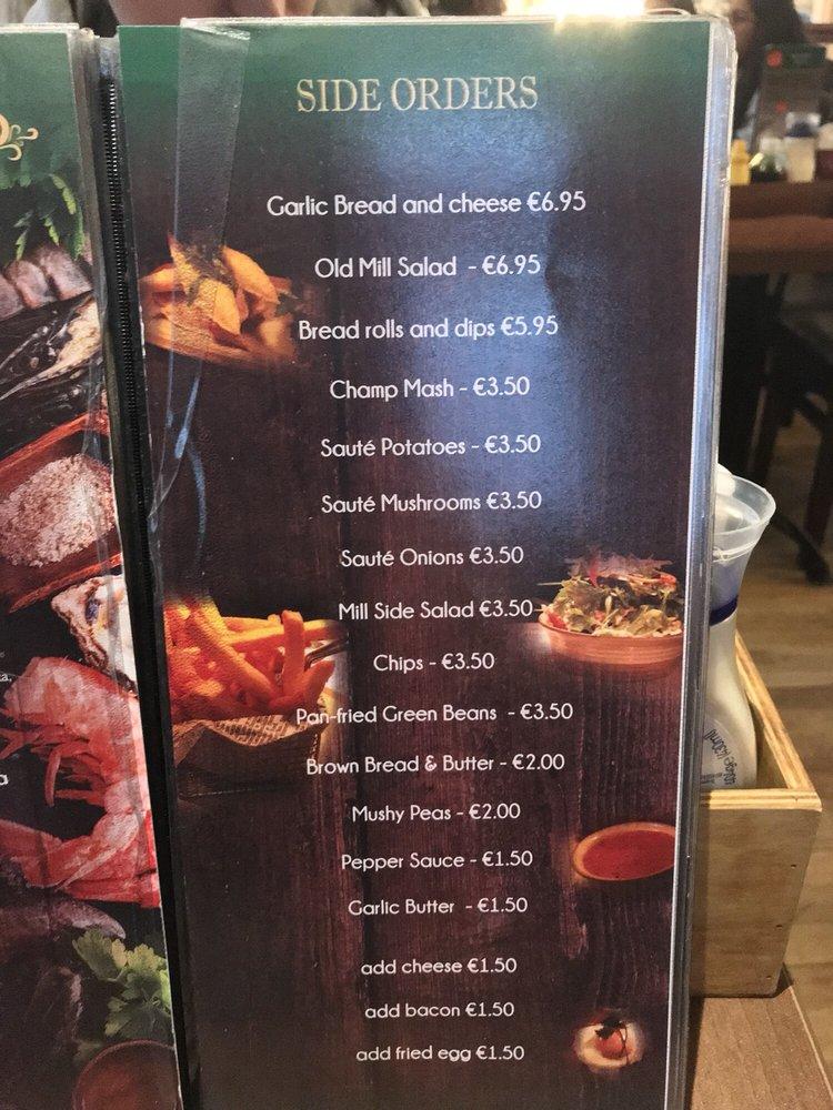Menu at The Old Mill pub & bar, Dublin, 14 Temple Bar Square