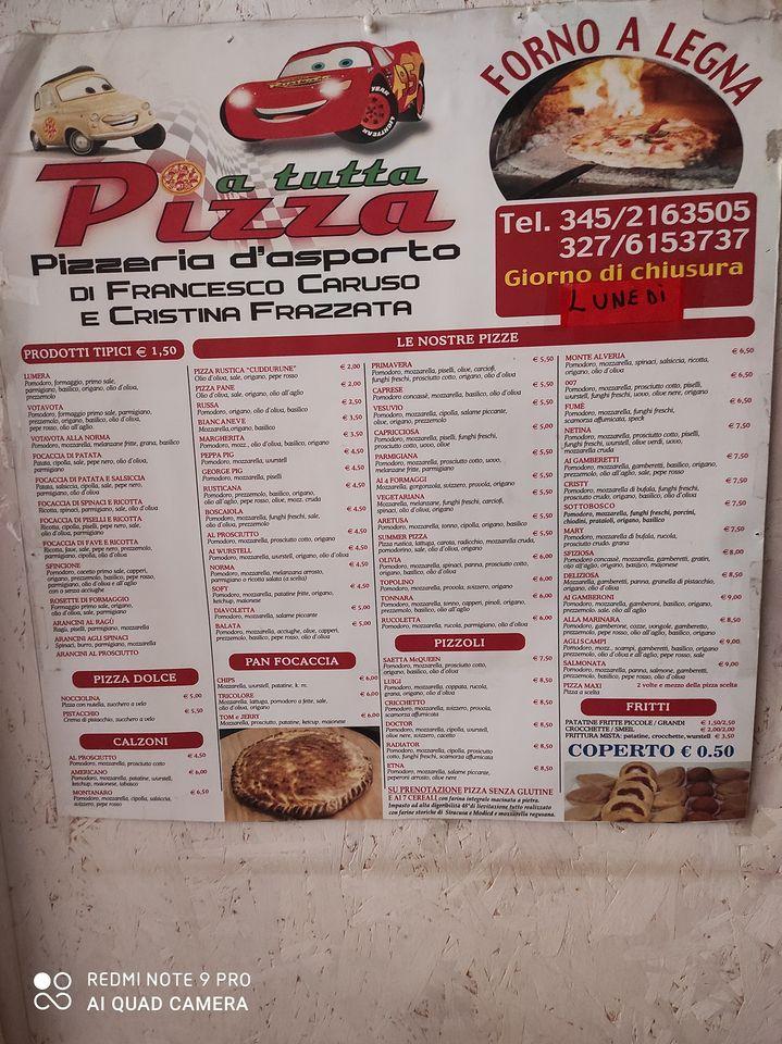 Menu da Nonna Maria pizzeria, Noto