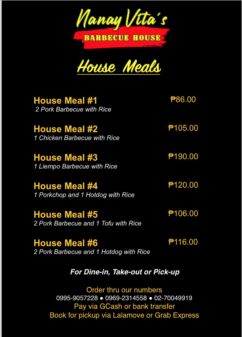 Menu at Nanay Vita's Barbecue House - Pasig, Pasig