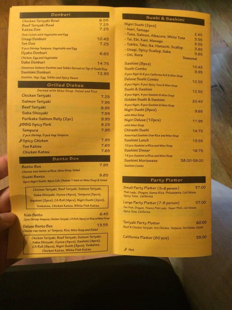 Menu at Fat Fish restaurant, San Leandro