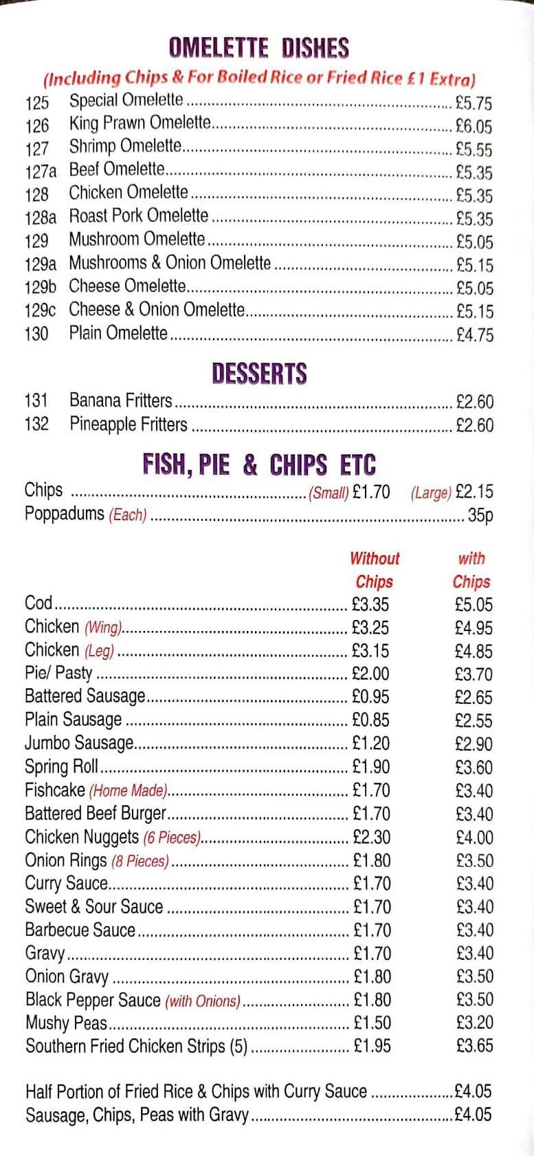Menu at Gilda Fish Bar, Bristol